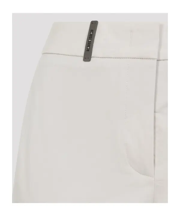 Peserico Tapered Trousers With Cuffed Hem - White