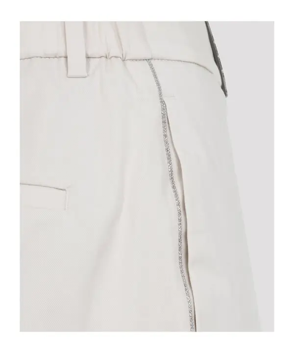 Peserico Tapered Trousers With Cuffed Hem - White
