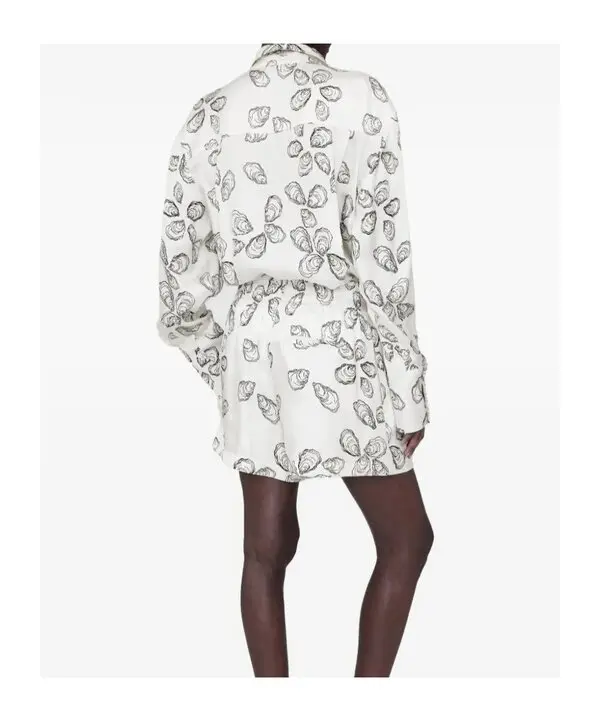 ANINE BING Graphic Print Elastic Waist Shorts