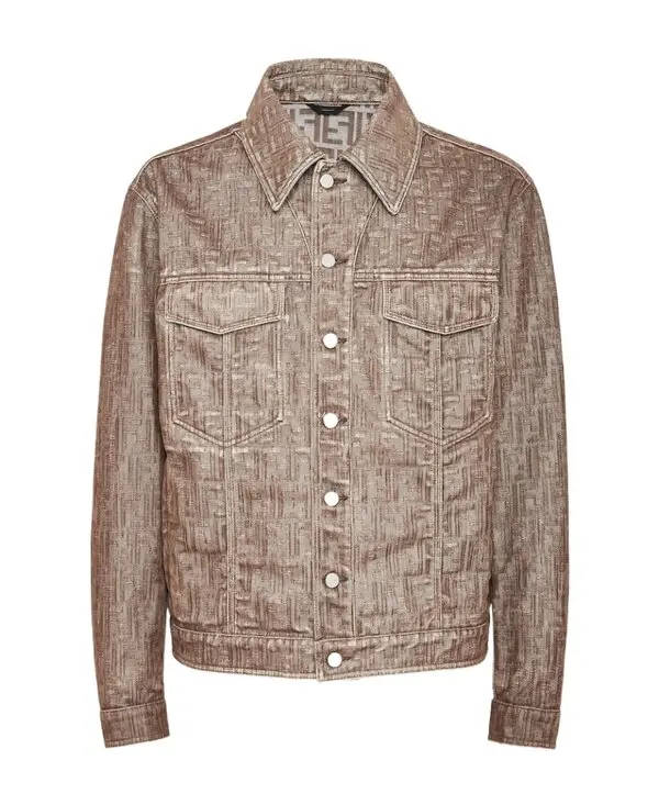 Fendi Ff Monogram Denim Jacket - Nude