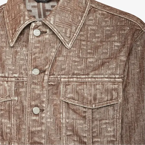 Fendi Ff Monogram Denim Jacket