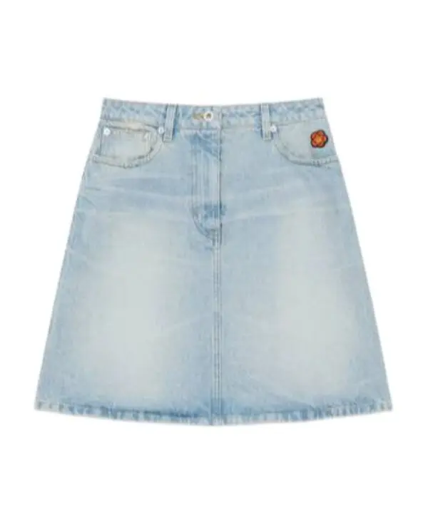 Kenzo Straight Hem Denim Skirt