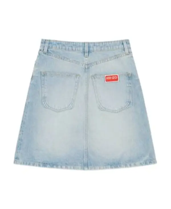 Kenzo Straight Hem Denim Skirt