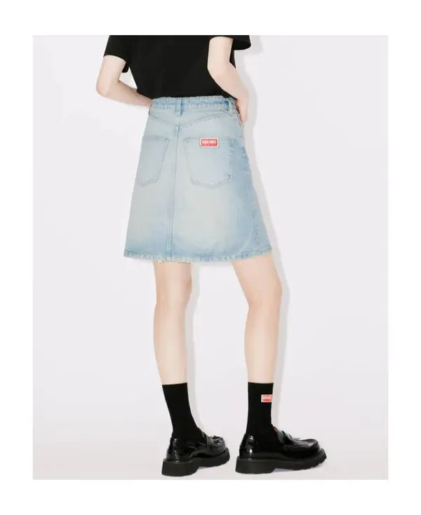 Kenzo Straight Hem Denim Skirt