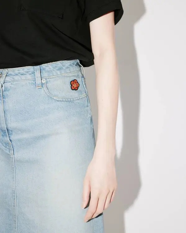 Kenzo Straight Hem Denim Skirt