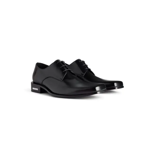 Balenciaga Concorde Derby Shiny Calfskin Leather Shoes