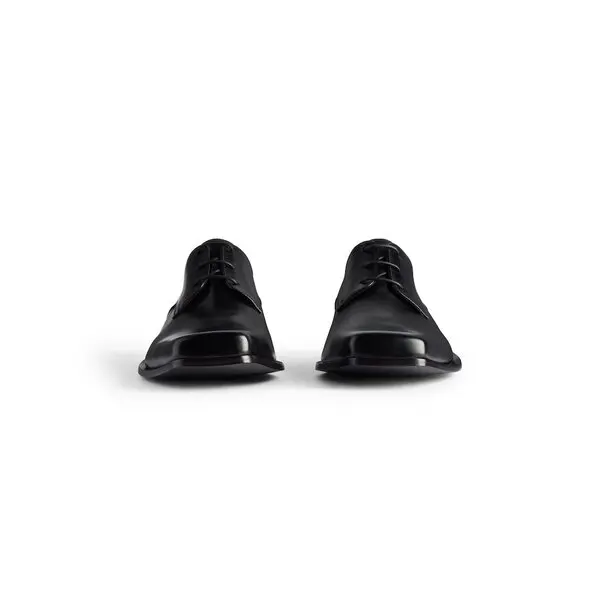 Balenciaga Concorde Derby Shiny Calfskin Leather Shoes