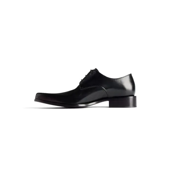 Balenciaga Concorde Derby Shiny Calfskin Leather Shoes