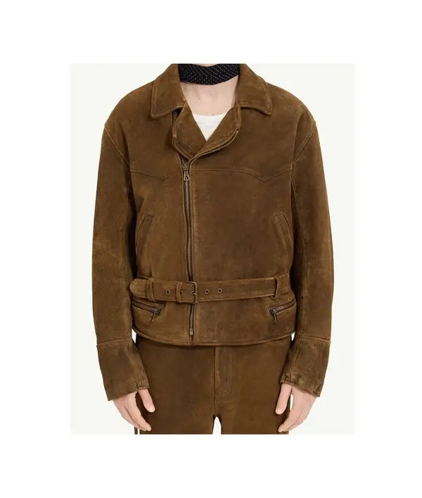MAISON MARGIELA Asymmetrical Biker Jacket - Brown