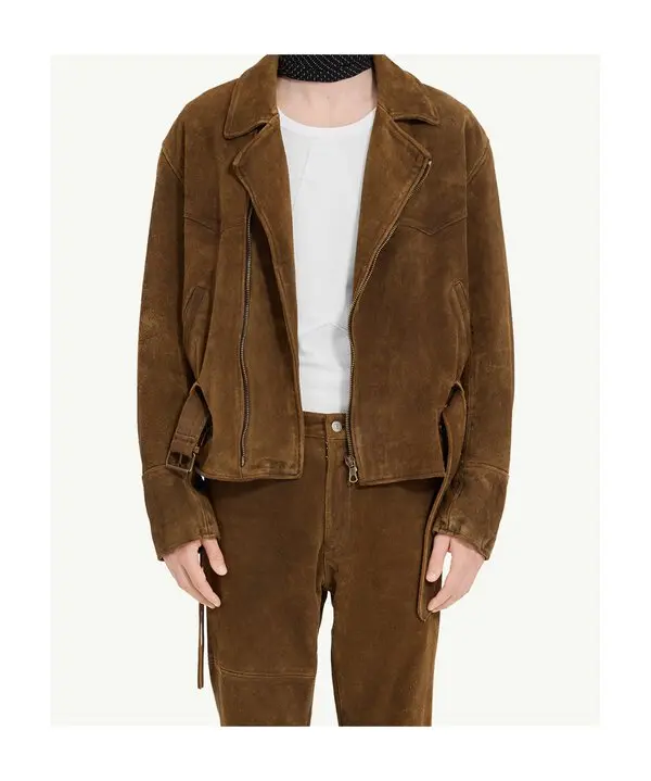 MAISON MARGIELA Asymmetrical Biker Jacket - Brown