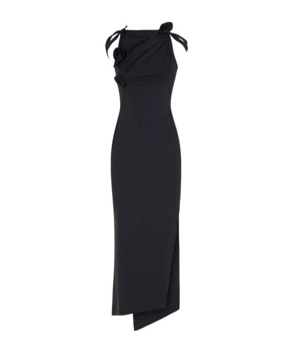 Coperni Sleeveless Floral Maxi Dress With Side Slit