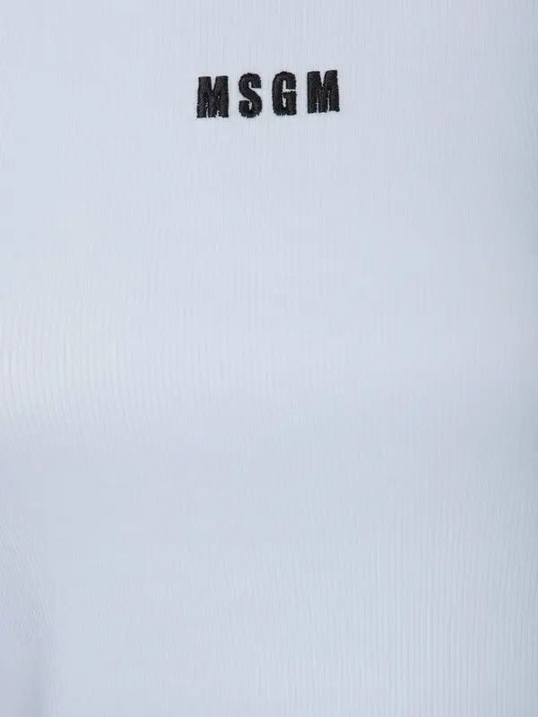 MSGM Logo Ribbed Knit Tank Top