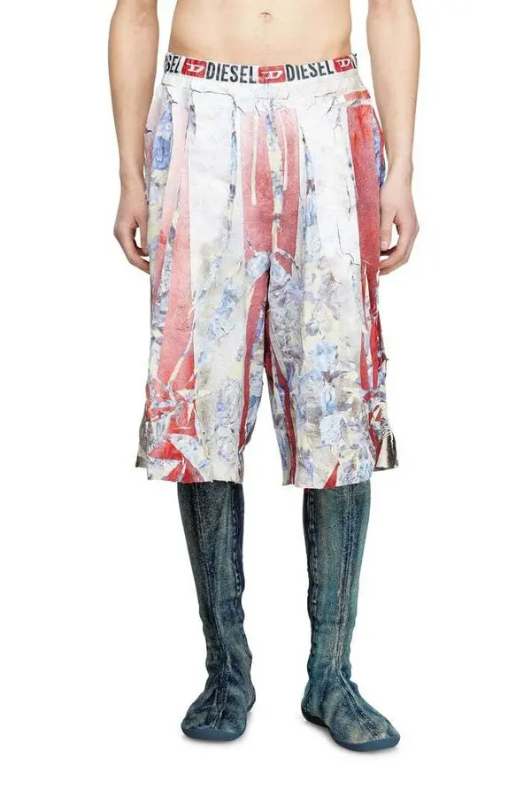 DIESEL® Logo Waistband Printed Shorts