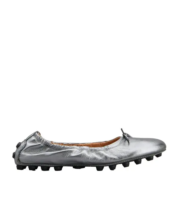 TOD'S Metallic Leather Ballet Flats
