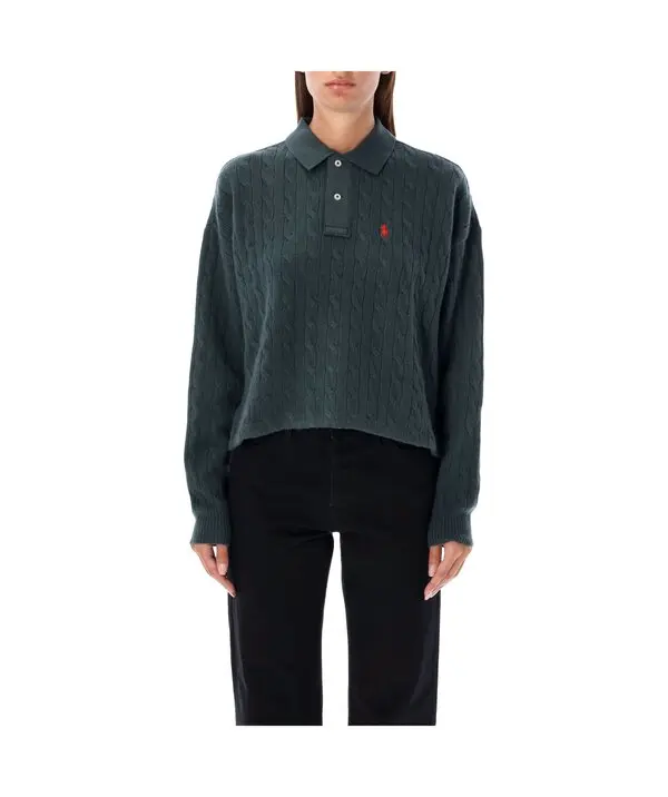 Polo Ralph Lauren Embroidered Cable-knit Polo Shirt