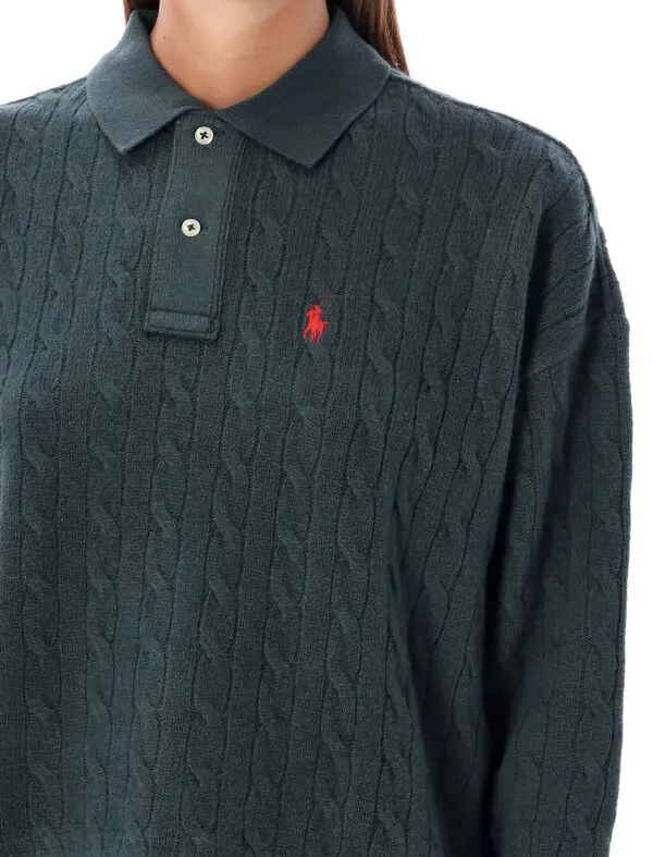 Polo Ralph Lauren Embroidered Cable-knit Polo Shirt