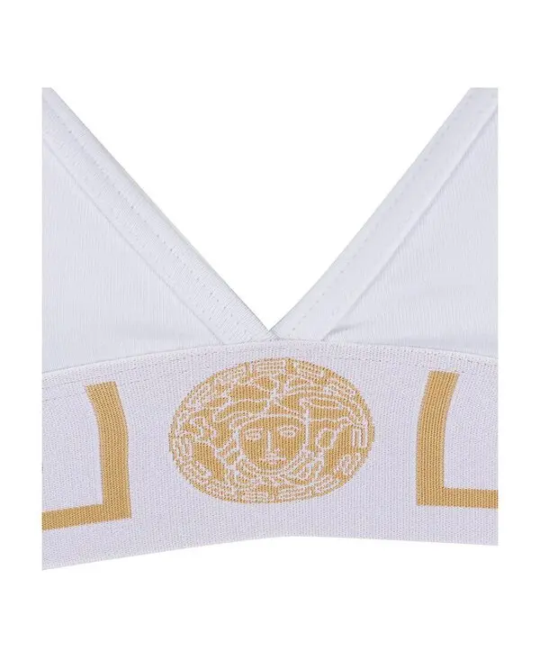 Versace Medusa Band V-neck Bra - White