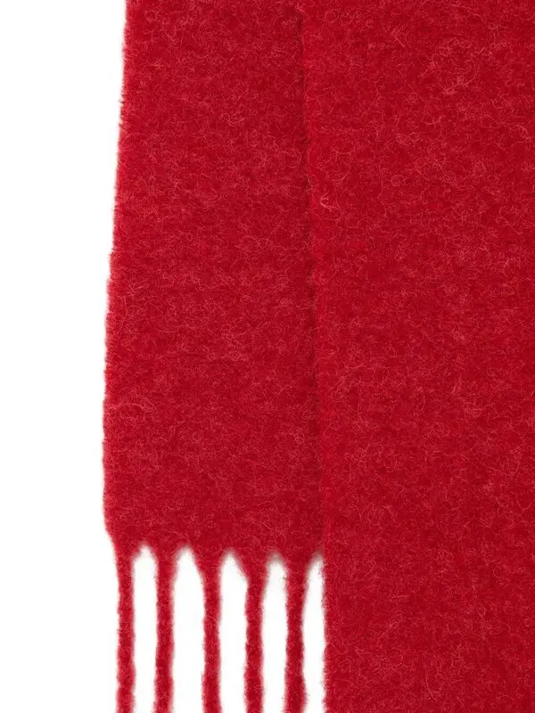 Jacquemus Logo Patch Fringed Scarf - Black