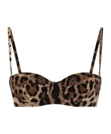 Dolce & Gabbana Leopard-print Balconette Bikini Top - Black