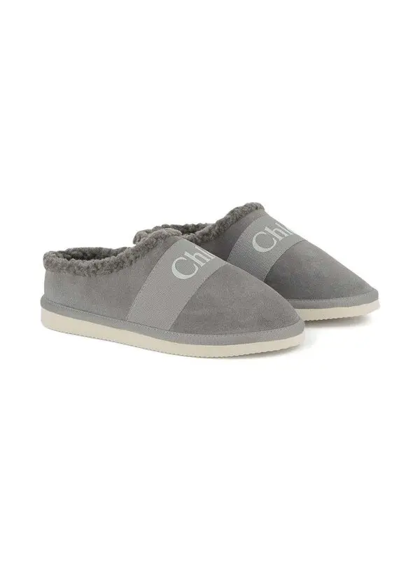 Chloé Logo Print Slippers
