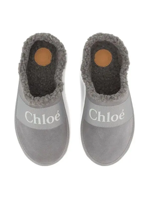 Chloé Logo Print Slippers