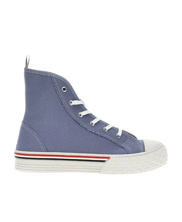 Thom Browne Rwb Stripe Round Toe High Top Sneakers