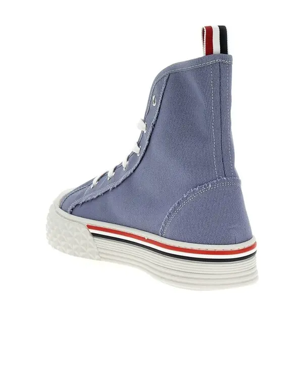 Thom Browne Rwb Stripe Round Toe High Top Sneakers