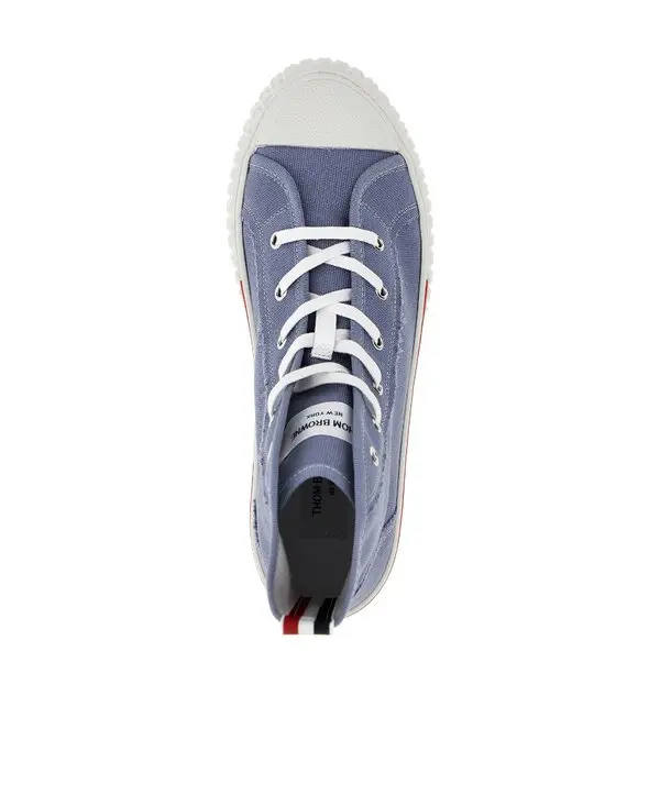 Thom Browne Rwb Stripe Round Toe High Top Sneakers