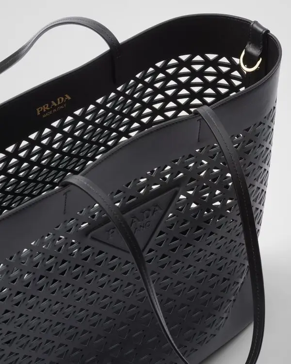 Prada Perforated Leather Tote Bag