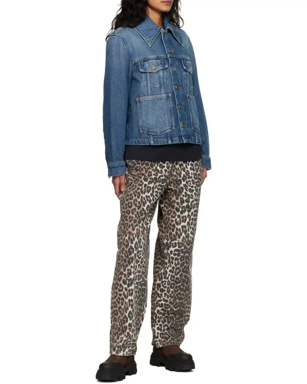 GANNI Pocket Detailed Denim Trucker Jacket