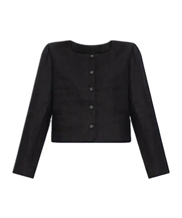 Posse Emma Button-front Linen Jacket - Black