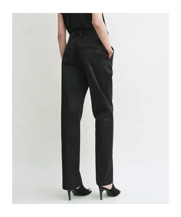 TOTEME Straight Fit Tailored Trousers - Black