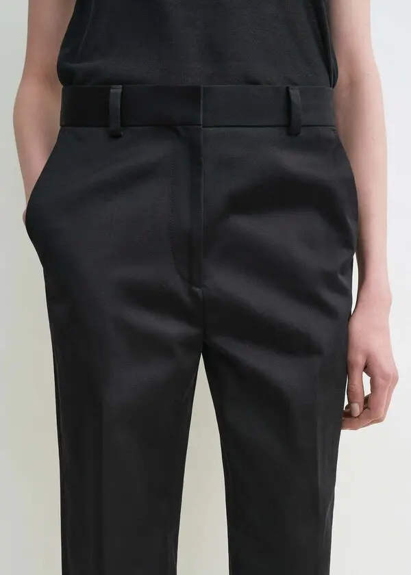 TOTEME Straight Fit Tailored Trousers - Black