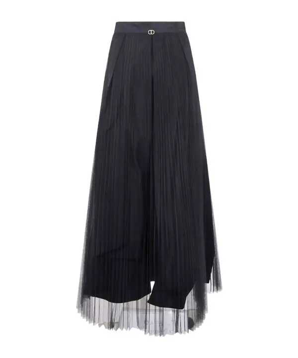 TWINSET Pleated Tulle Maxi Skirt