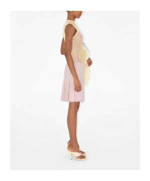 Burberry Argyle Intarsia-knit Sleeveless Crewneck Top - Nude