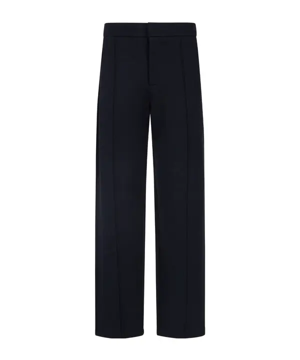Emporio Armani Straight-leg Twill Trousers - Navy Blue