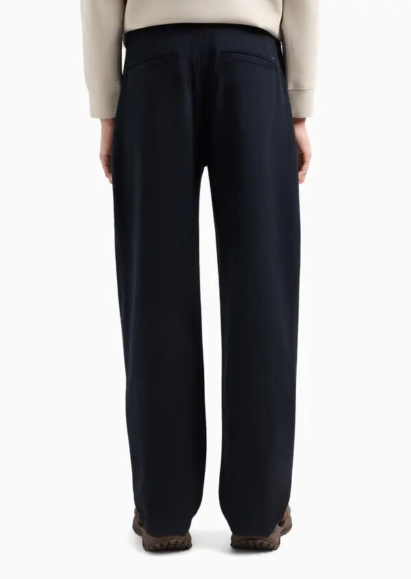 Emporio Armani Straight-leg Twill Trousers - Navy Blue