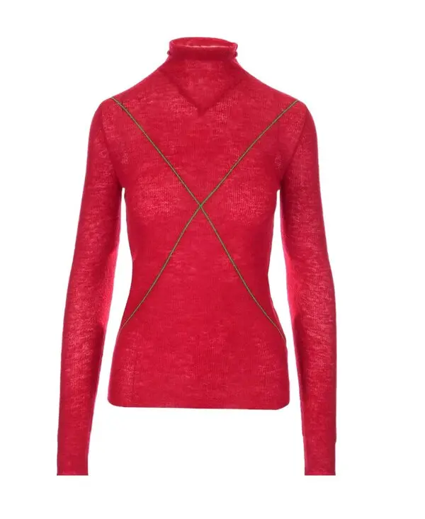 Bottega Veneta Knitted Roll-neck Jumper With Cross Detail