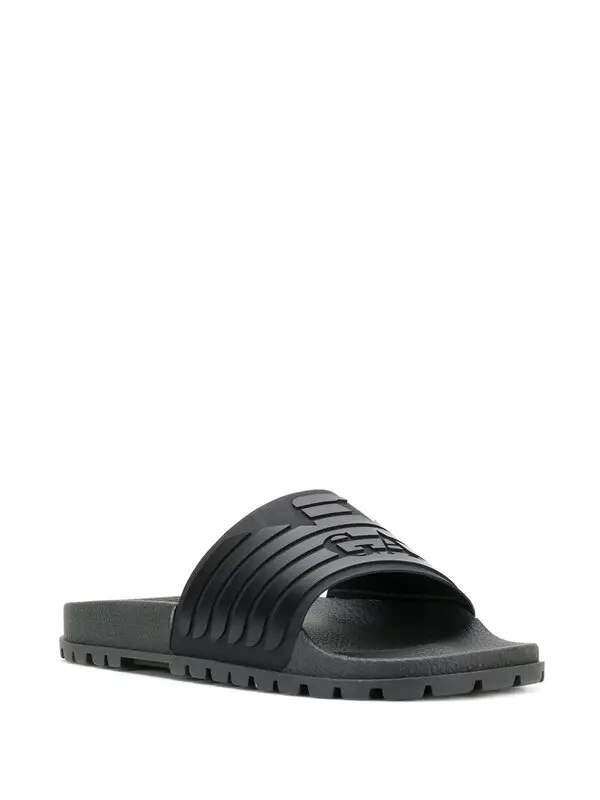 Emporio Armani Ribbed Logo Slides
