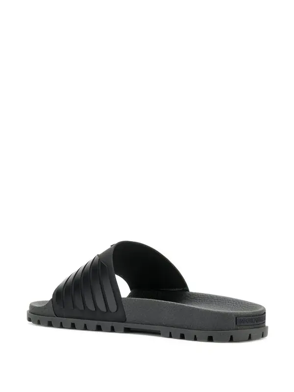 Emporio Armani Ribbed Logo Slides
