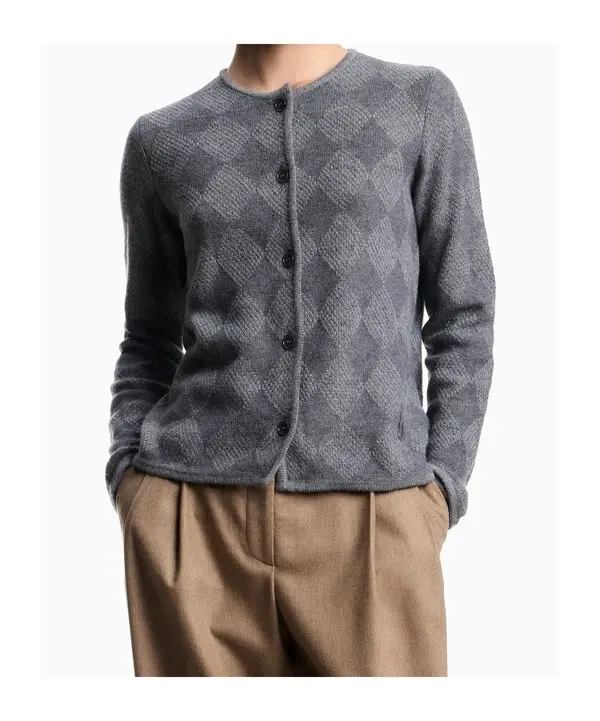 Emporio Armani Diamond-pattern Button Cardigan