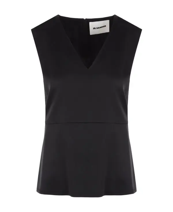 JIL SANDER V-neck Sleeveless Top - Black