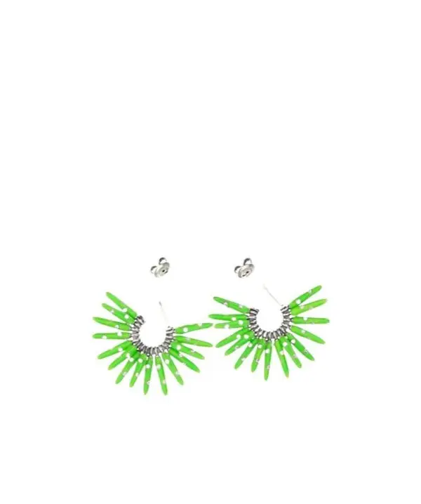 Bottega Veneta Spiked Crystal-embellished Earrings - Green