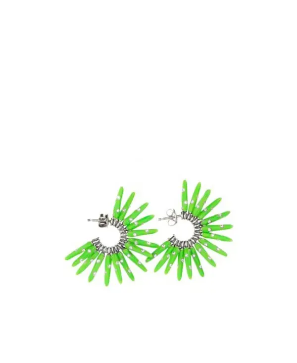 Bottega Veneta Spiked Crystal-embellished Earrings - Green