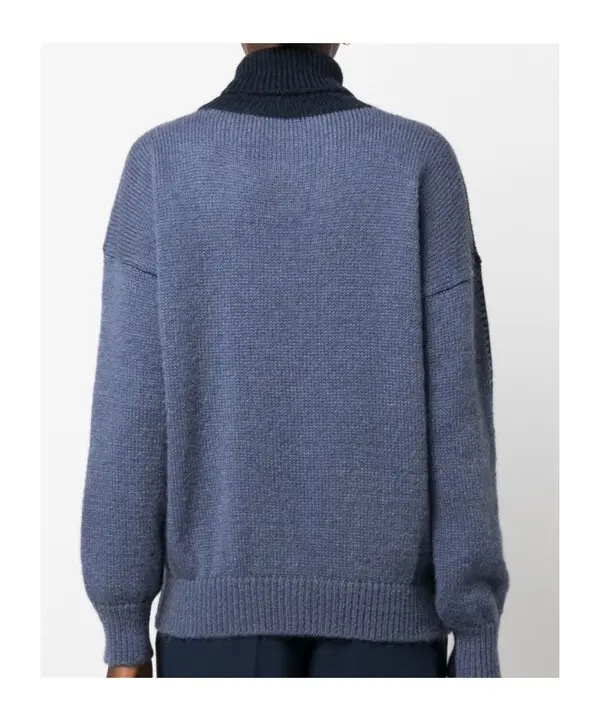 ALYSI Two-tone Roll-neck Jumper