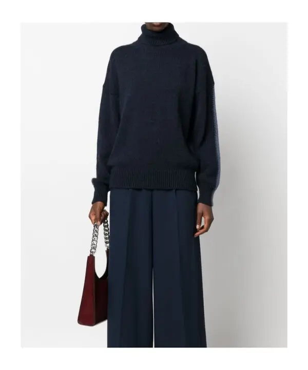 ALYSI Two-tone Roll-neck Jumper