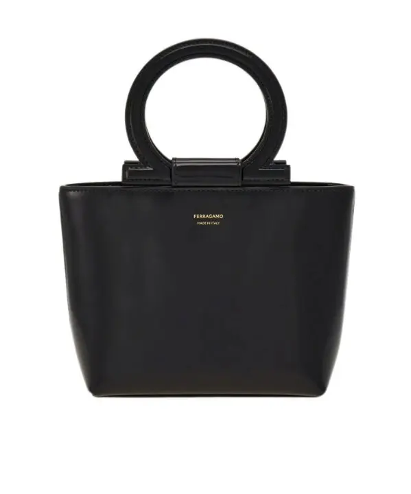 FERRAGAMO Gancini Mini Handbag - Black