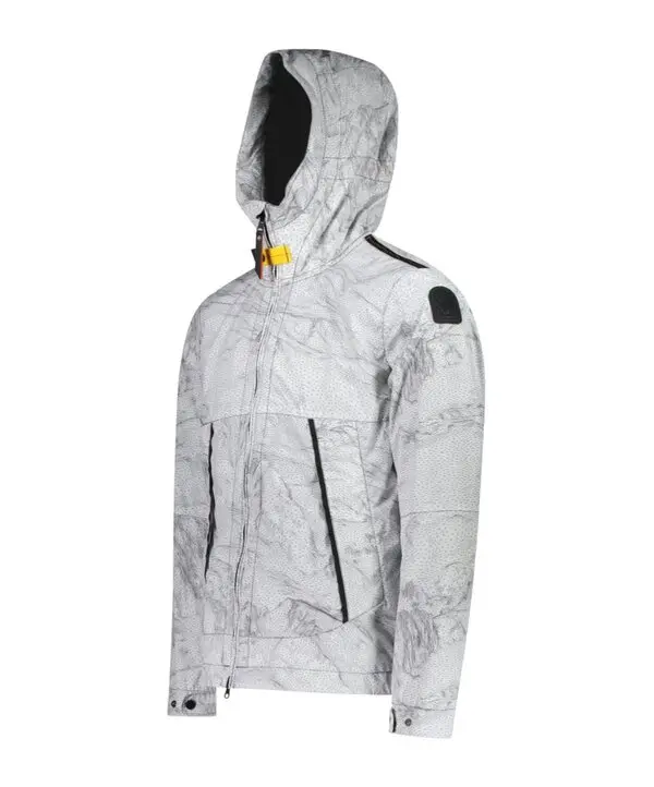 PARAJUMPERS Hooded Zip-up Jacket With Logo And Printed Pattern