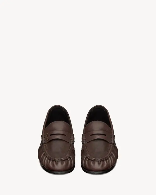 Saint Laurent Le Loafer Logo Plaque Slip-on Loafers - Black