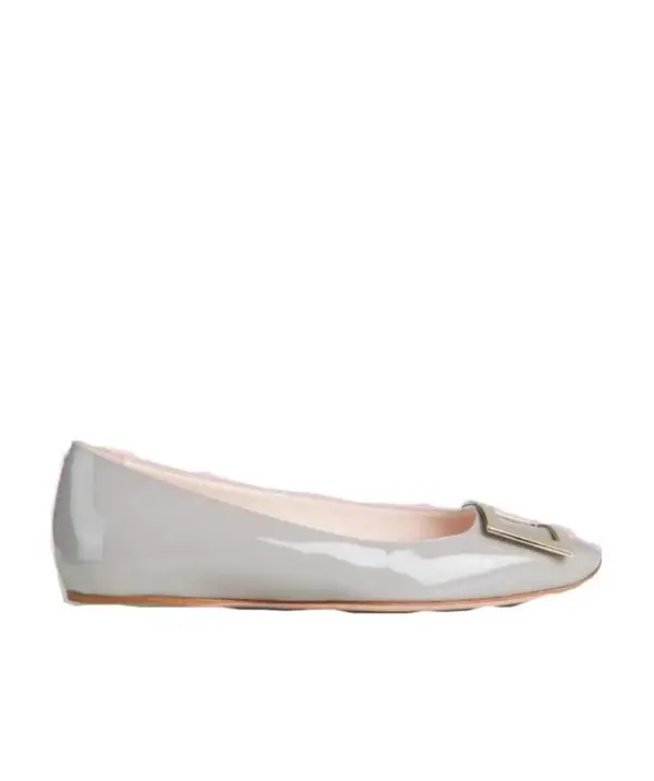 ROGER VIVIER Trompette Buckle Ballerina Flats - Grey